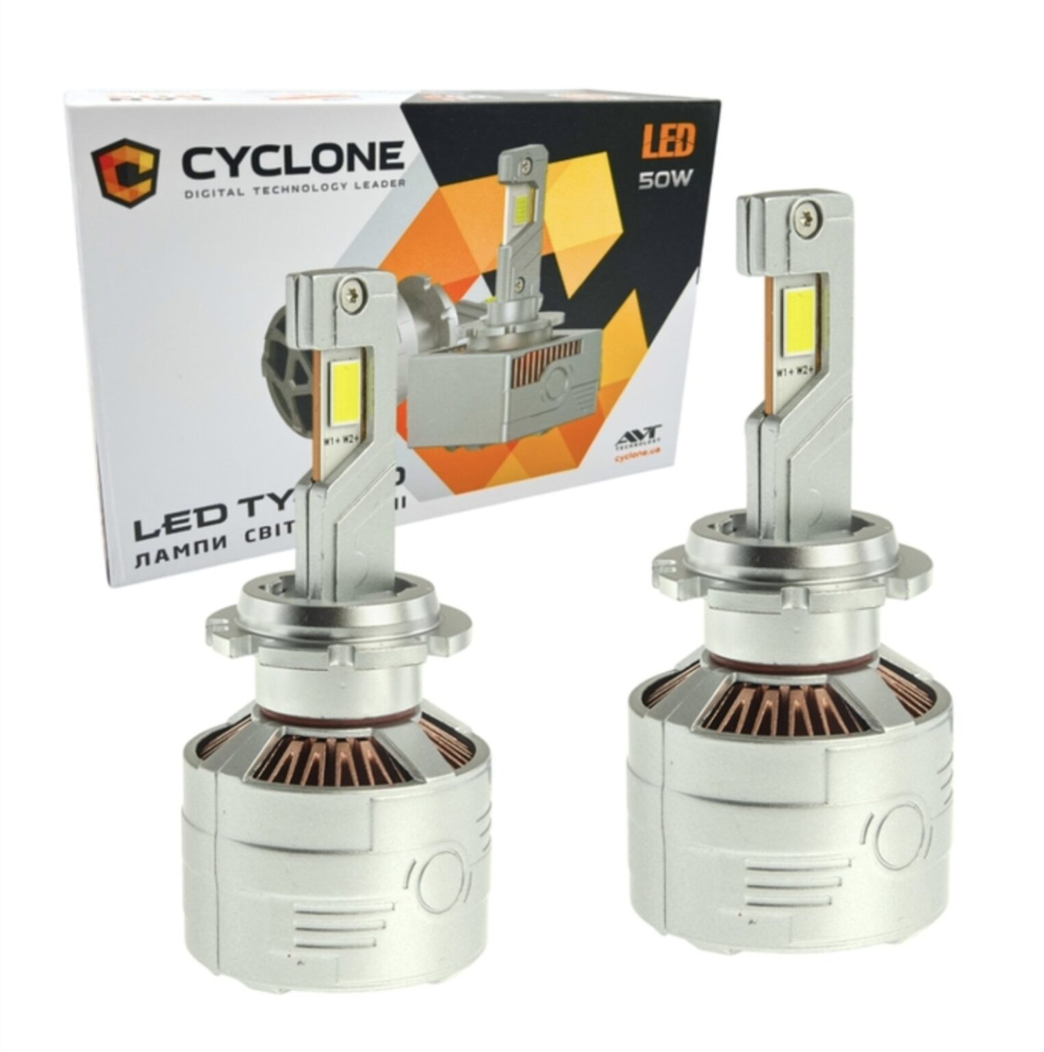 Світлодіодні LED-лампи головного світла H4 Cyclone Type 47 9800 Lm 9 ...